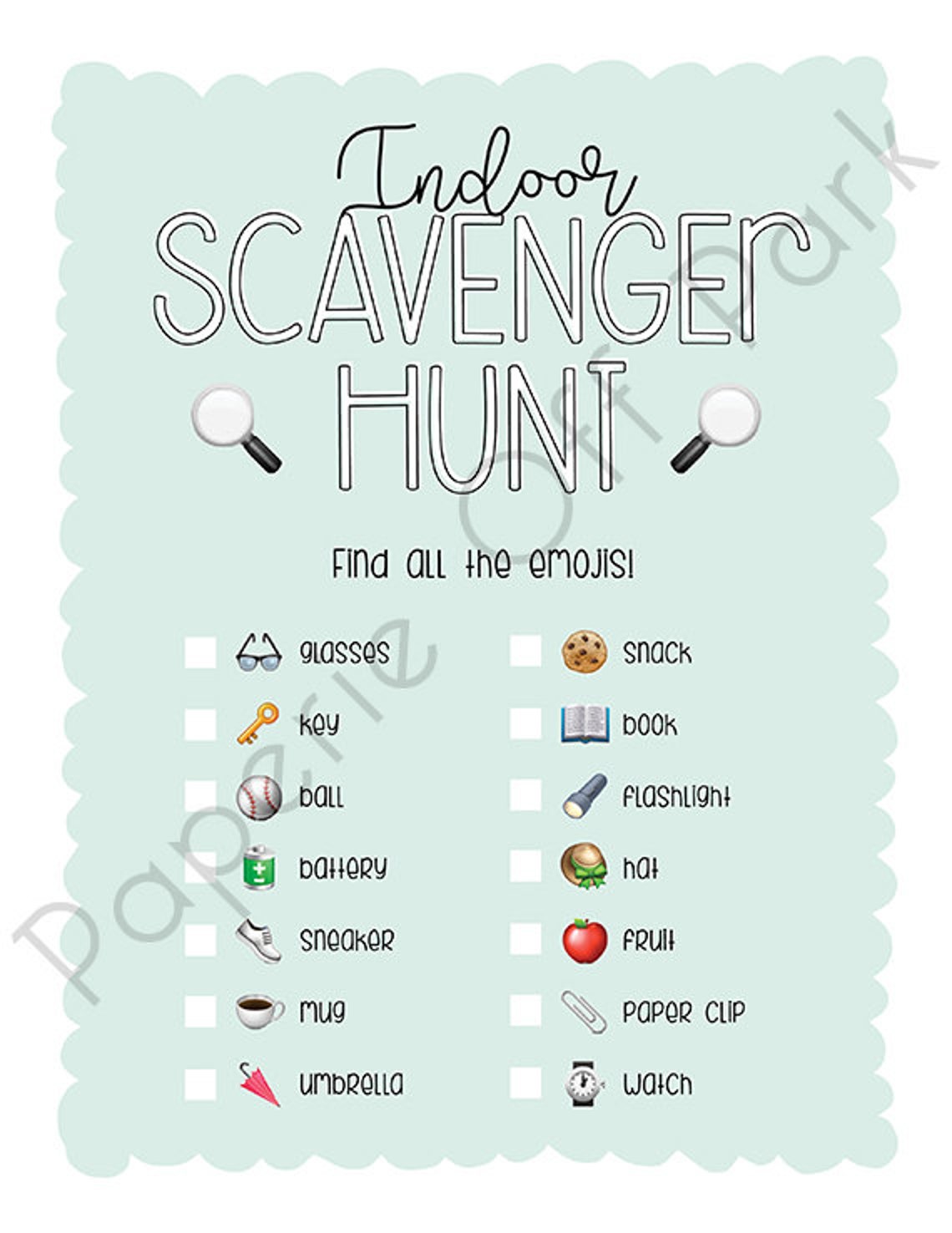 Indoor Kids Scavenger Hunt Emoji Game Quarantine Game Rainy - Etsy