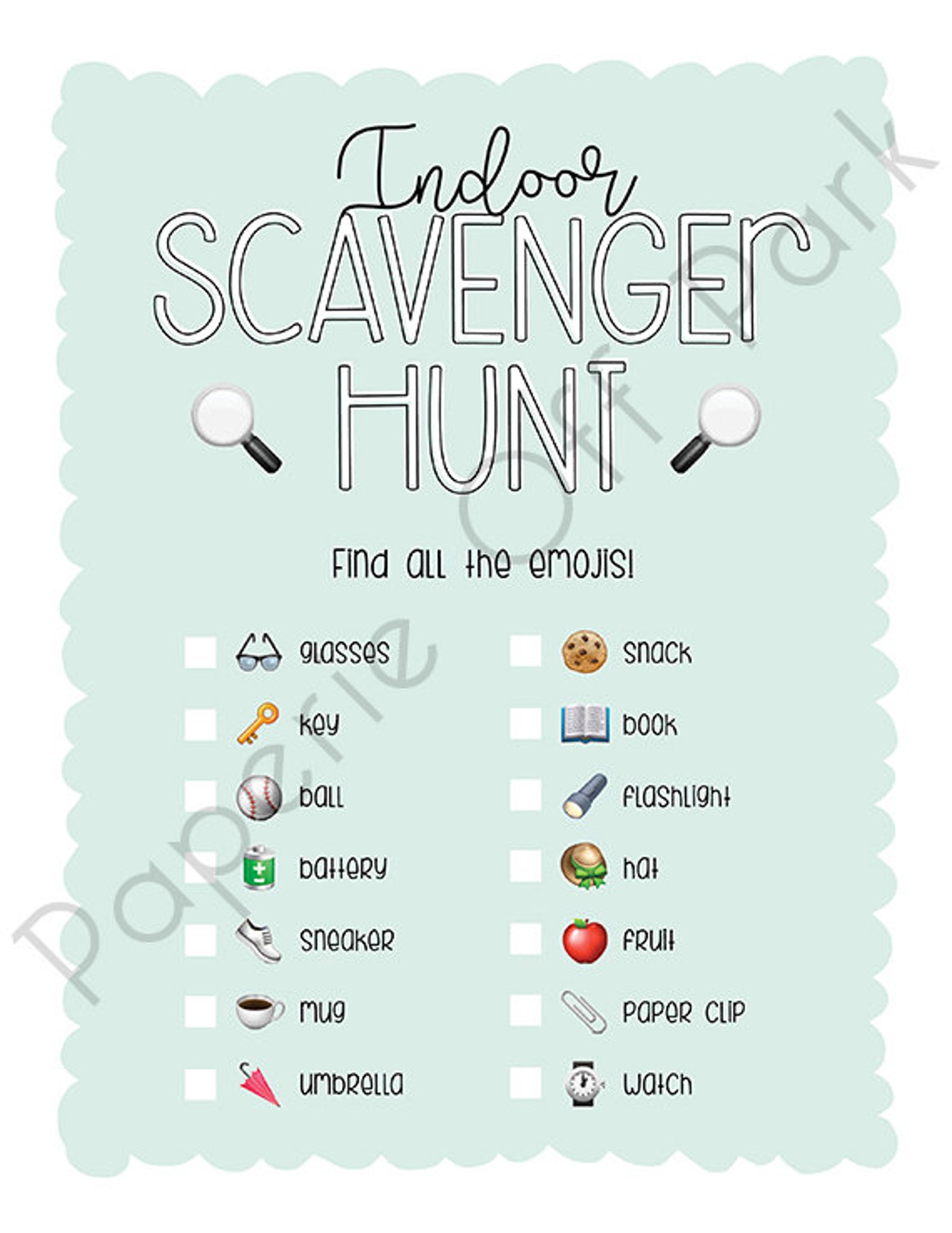 Indoor Kids Scavenger Hunt Emoji Game Quarantine Game Rainy - Etsy