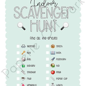 Indoor Kids Scavenger Hunt Emoji Game - Quarantine Game, Rainy Day ...
