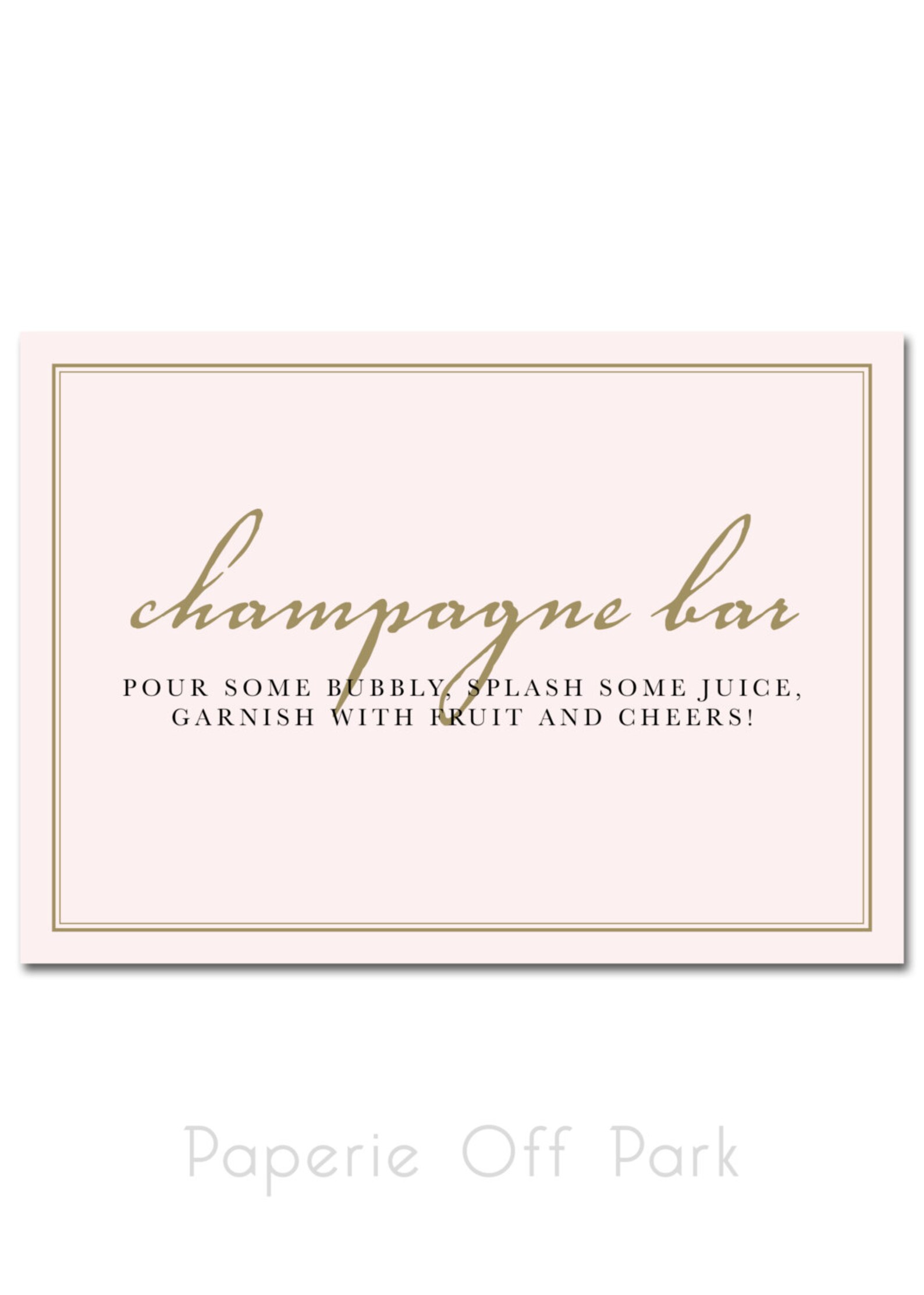 INSTANT DOWNLOAD Printable Champagne Bar Sign 5x7 Pink & | Etsy