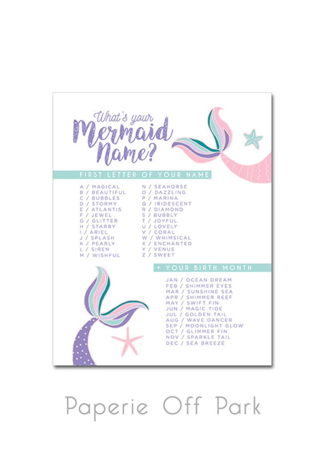 Printable Mermaid Name Sign - 8x10 - Mermazing - Mermaid Birthday Party ...