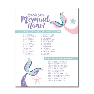 Printable Mermaid Name Sign - 8x10 - Mermazing - Mermaid Birthday Party ...