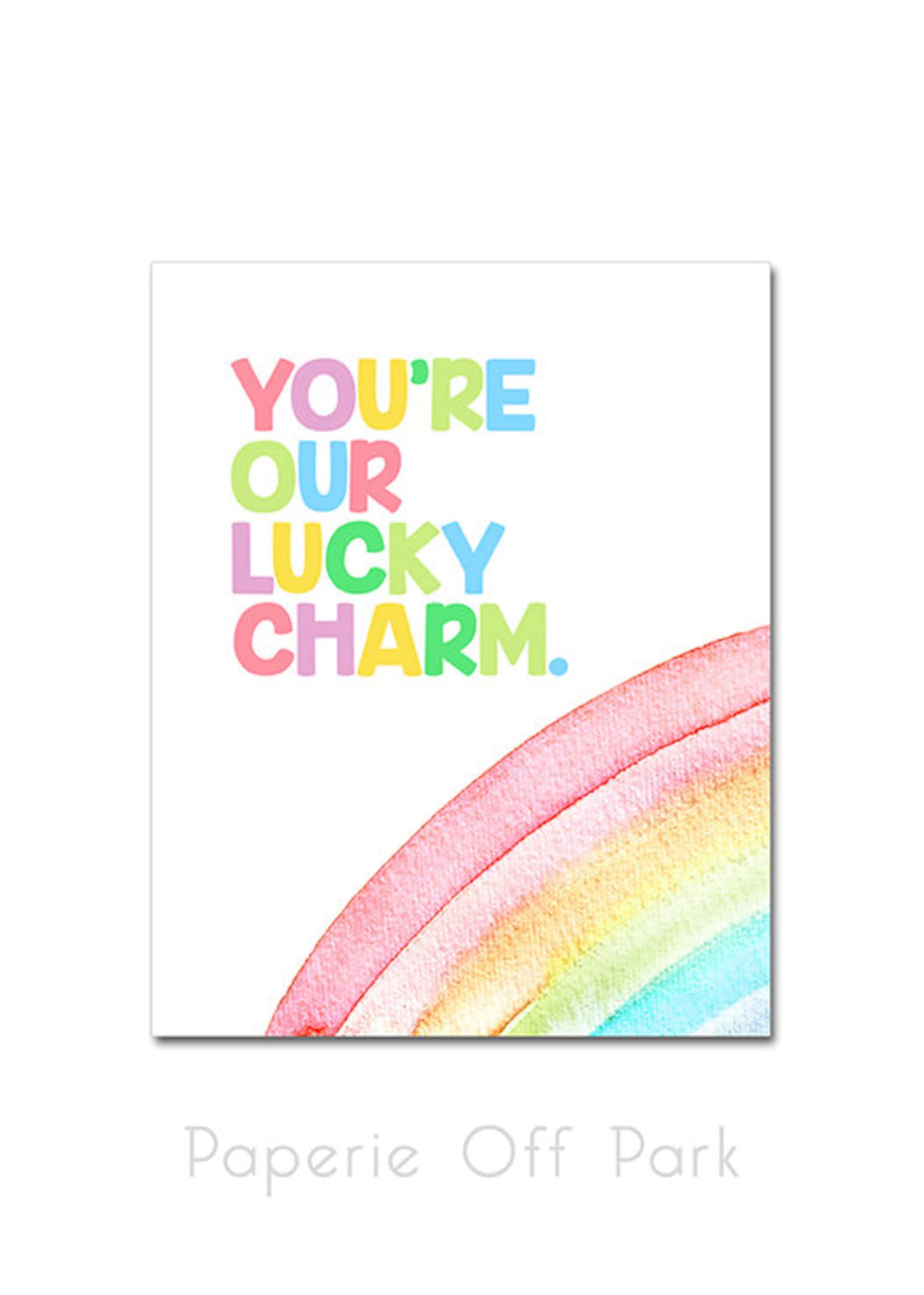 Printable You're Our Lucky Charm Sign With Watercolor - Etsy