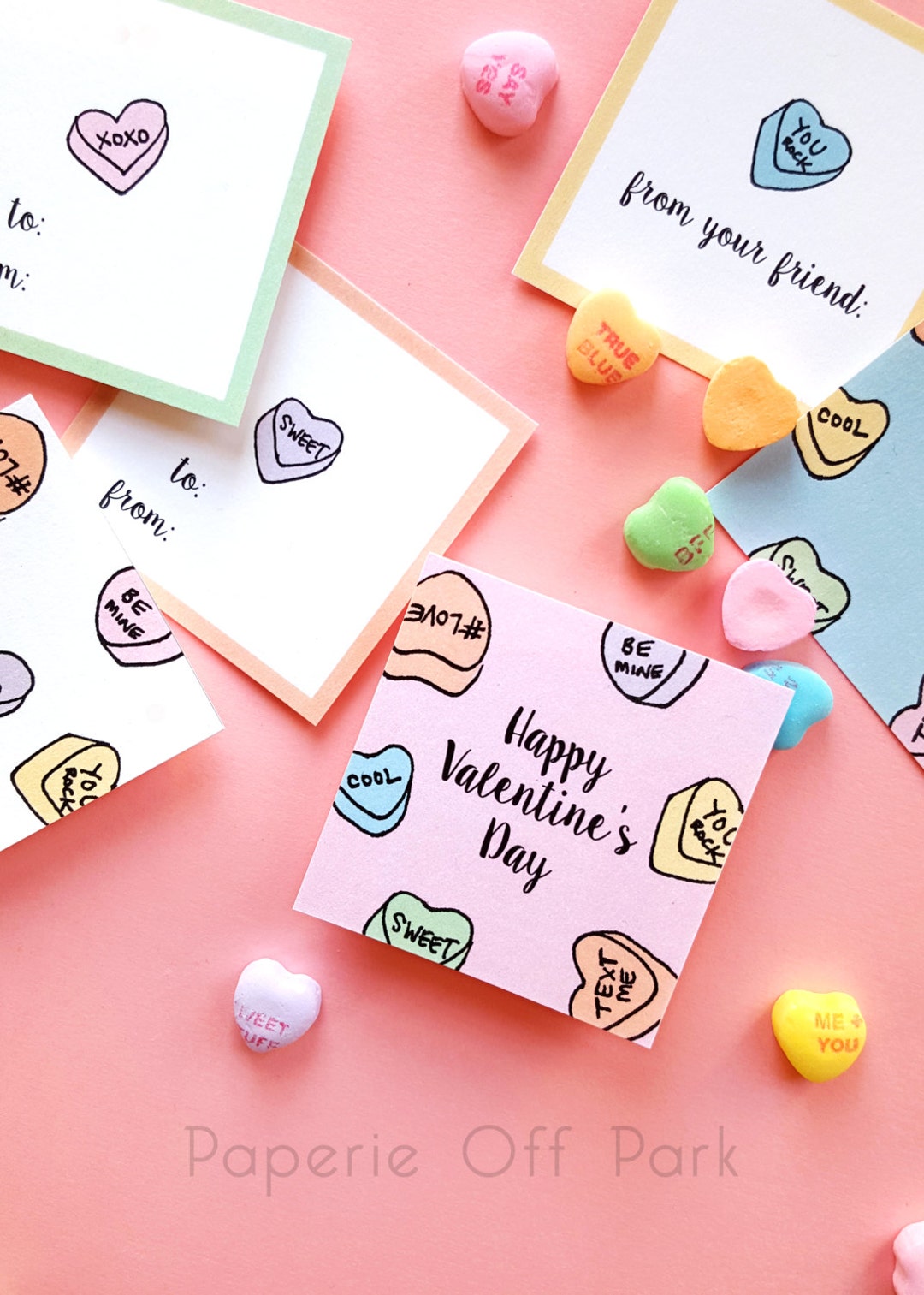 Printable Valentine's Day Treat Tags/stickers (6 Designs) - 2.5x2.5 ...