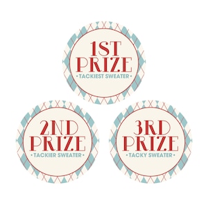 Printable Prize Stickers/tags - Tacky Holiday Sweater Party - INSTANT ...