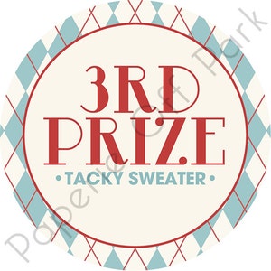 Printable Prize Stickers/tags - Tacky Holiday Sweater Party - INSTANT ...