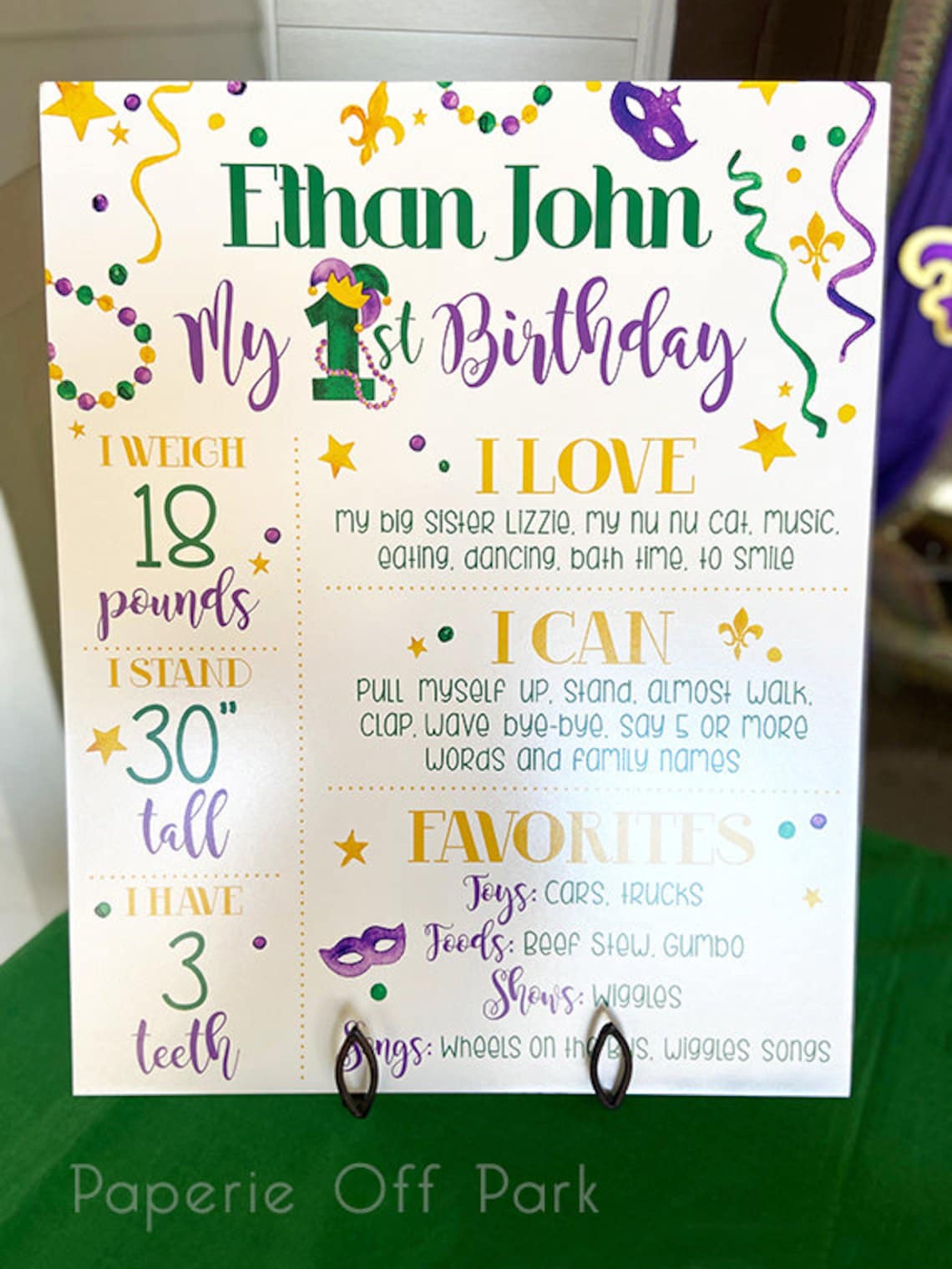 1st Birthday Stats Chart First Year Milestone Sign Throw | Etsy