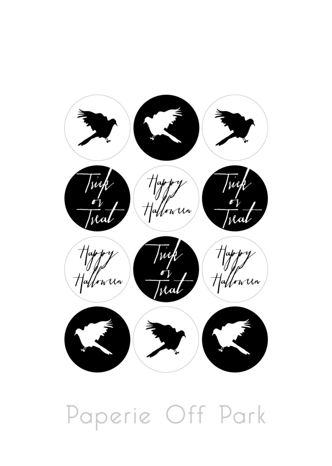 INSTANT DOWNLOAD - Printable Cupcake Toppers/party Circles (4 Designs ...