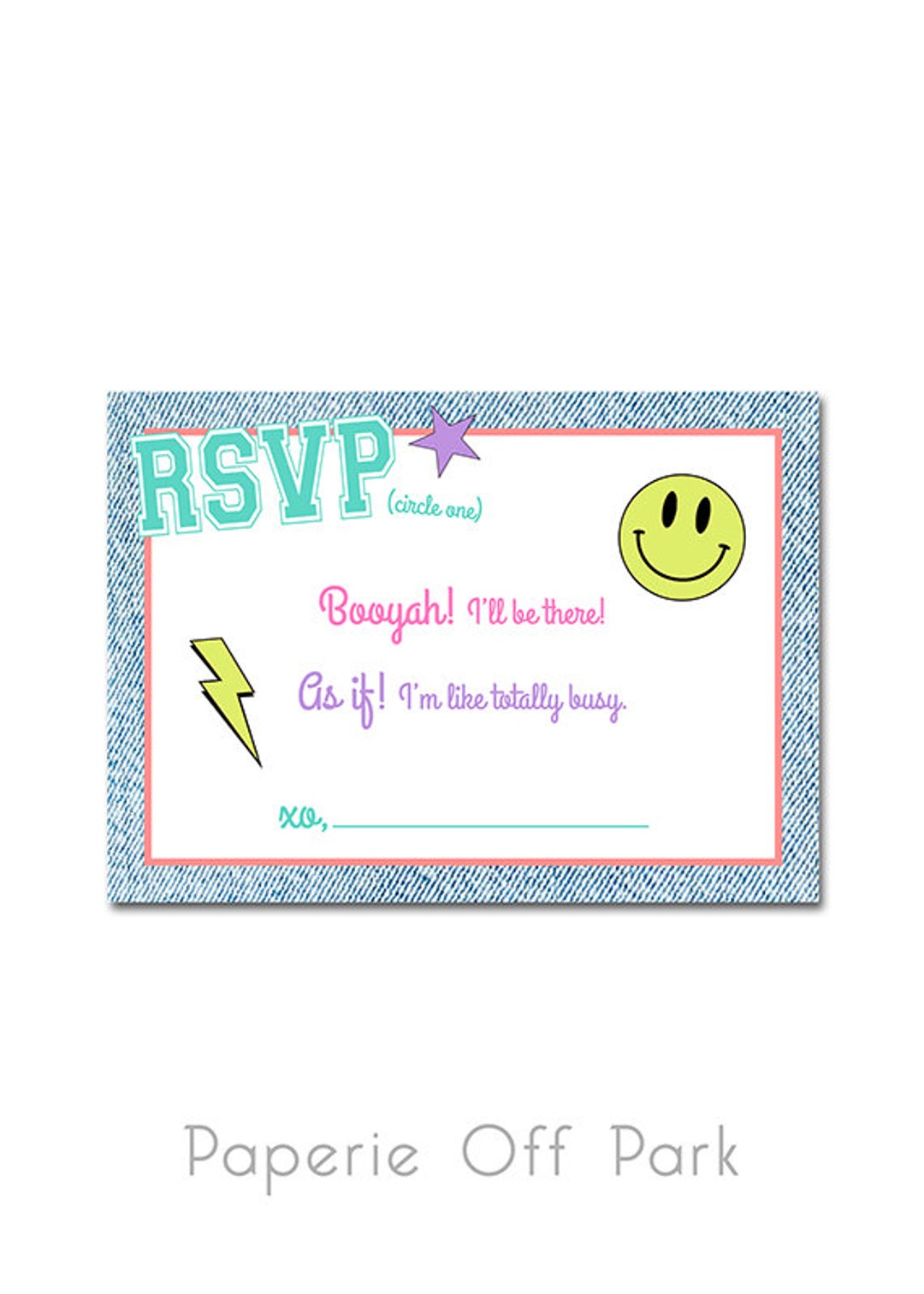 INSTANT DOWNLOAD - Printable RSVP Card - 3.5x4.875 (4-bar) - Patch ...