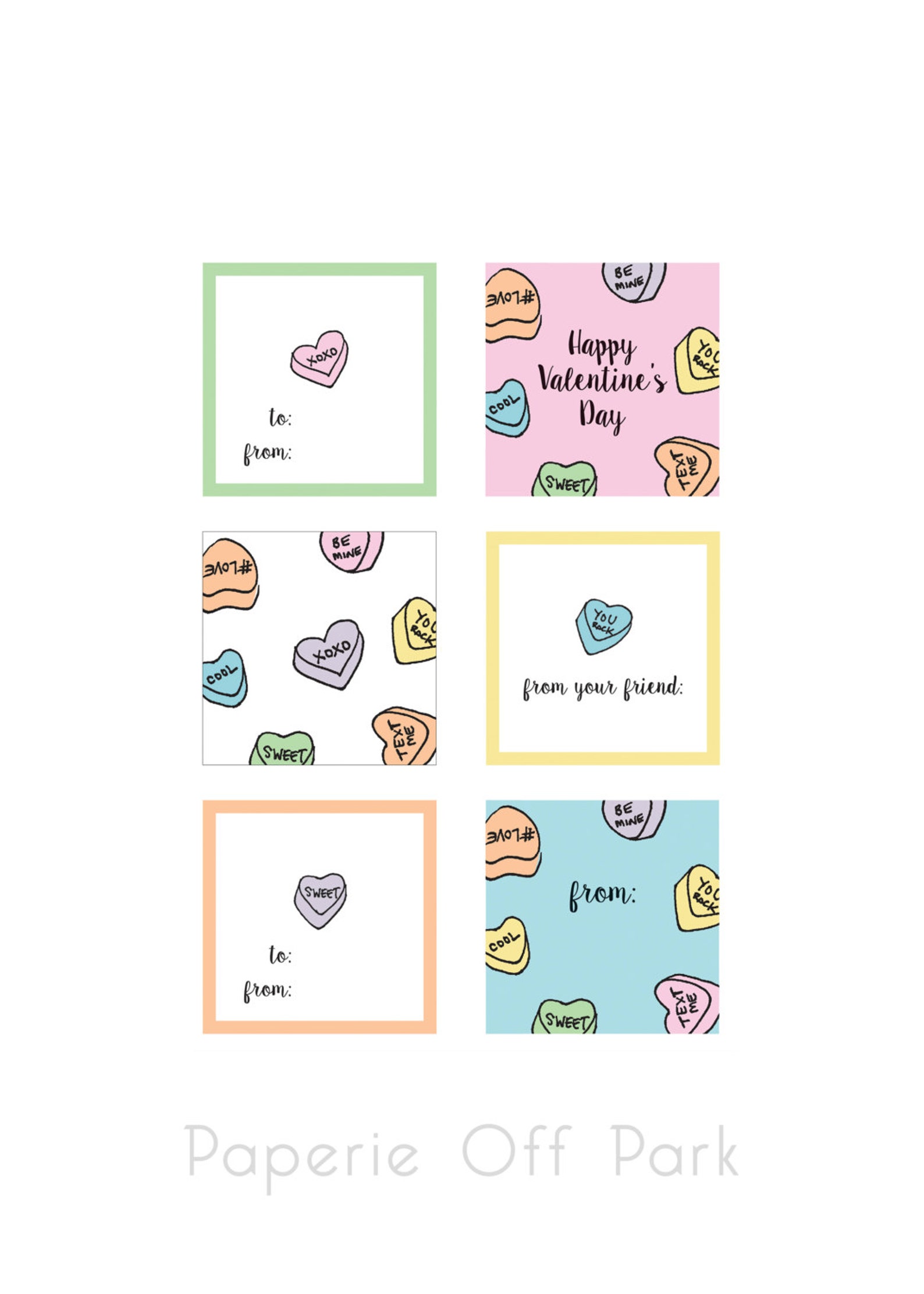Printable Valentine's Day Treat Tags/stickers 6 Designs - Etsy