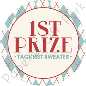 Printable Prize Stickers/tags - Tacky Holiday Sweater Party - INSTANT ...