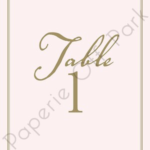 INSTANT DOWNLOAD - Printable Table Numbers (1-12) - 5x7 - Pink & Gold ...