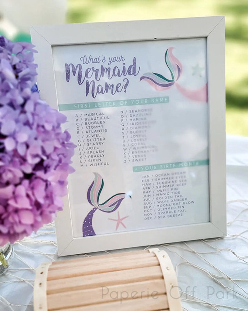 Printable Mermaid Name Sign - 8x10 - Mermazing - Mermaid Birthday Party ...