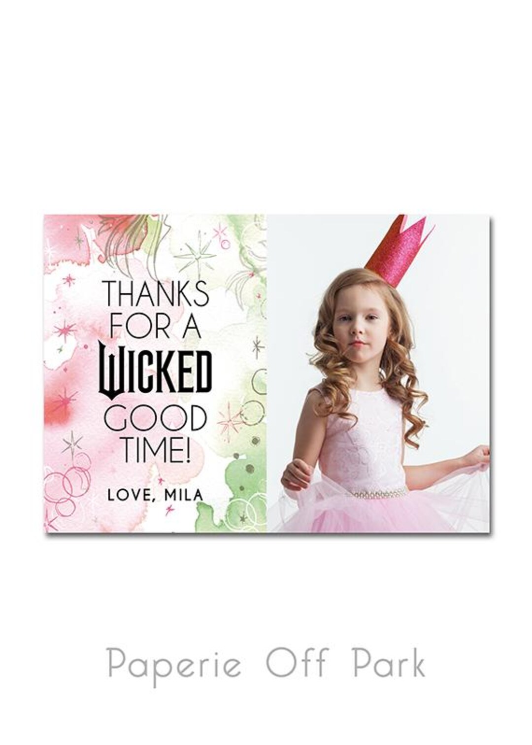 Wicked Inspired Birthday Thank You Card With Photo - 5x7 - Wicked Good ...