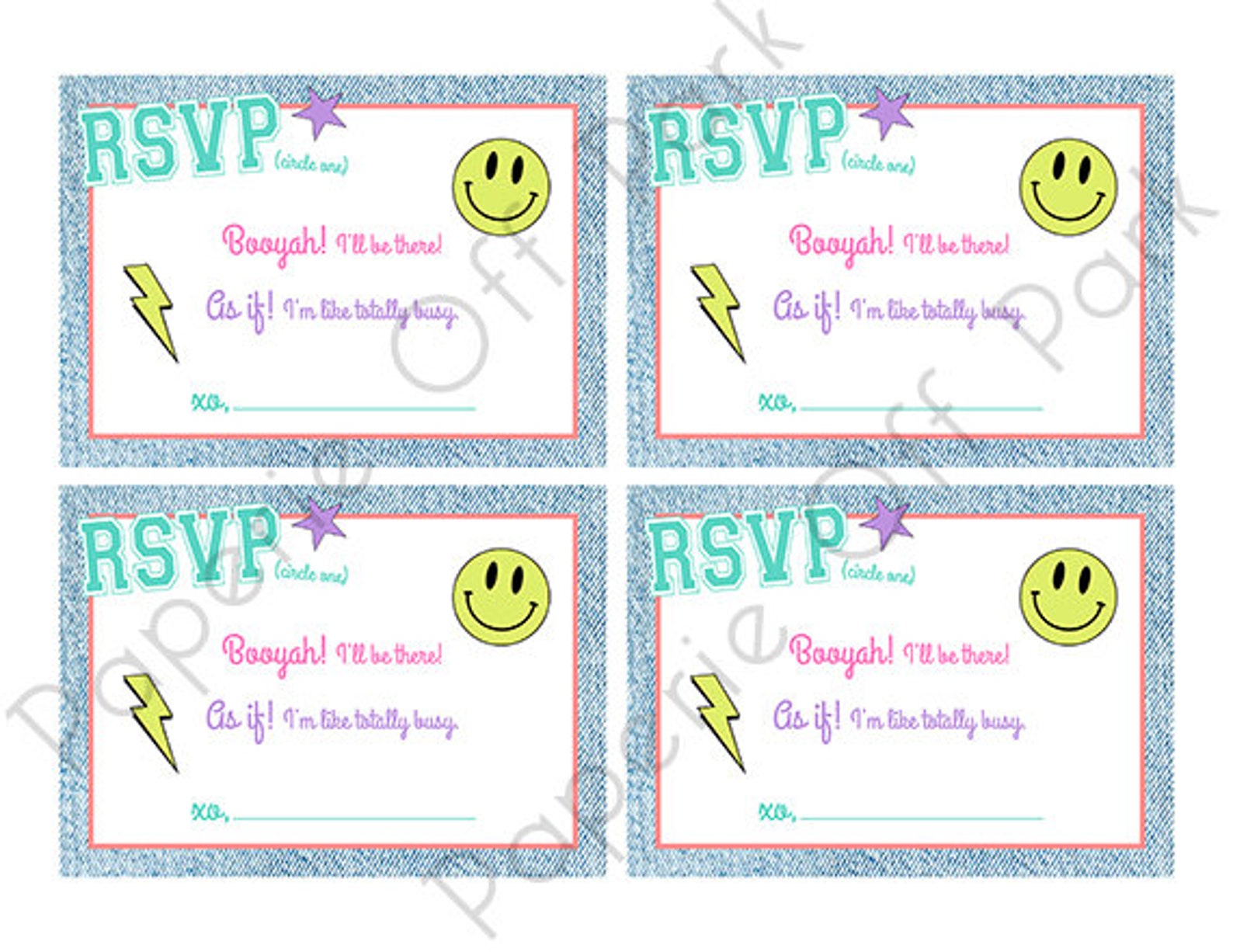INSTANT DOWNLOAD - Printable RSVP Card - 3.5x4.875 (4-bar) - Patch ...
