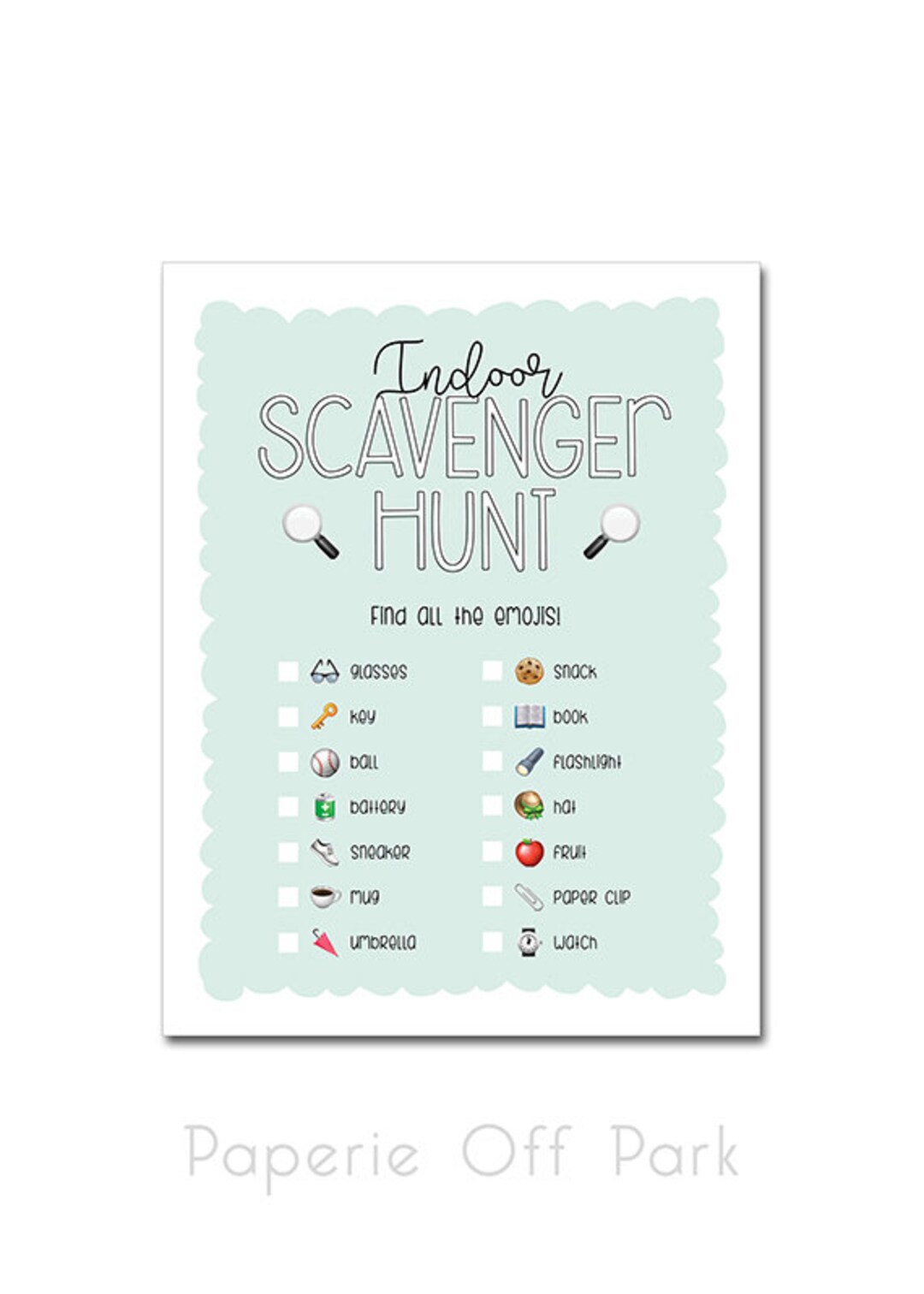 Indoor Kids Scavenger Hunt Emoji Game - Quarantine Game, Rainy Day ...