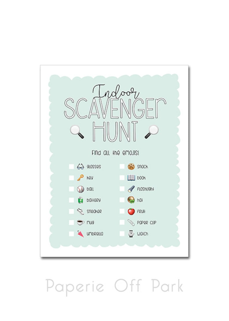 Indoor Kids Scavenger Hunt Emoji Game Quarantine Game Rainy | Etsy