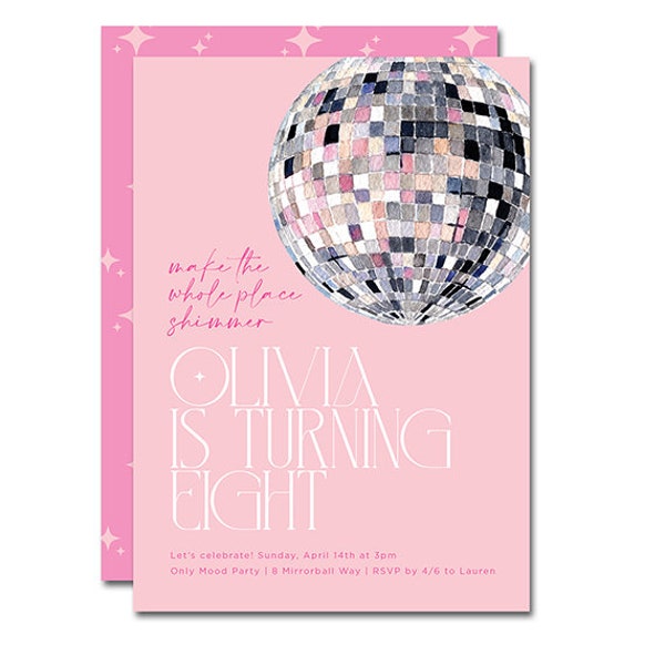 Disco Ball Invitation - Etsy