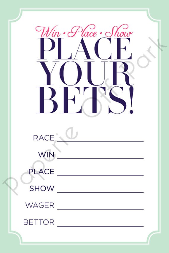 Printable Kentucky Derby Place Your Bets Cards 2.5x3.75 - Etsy