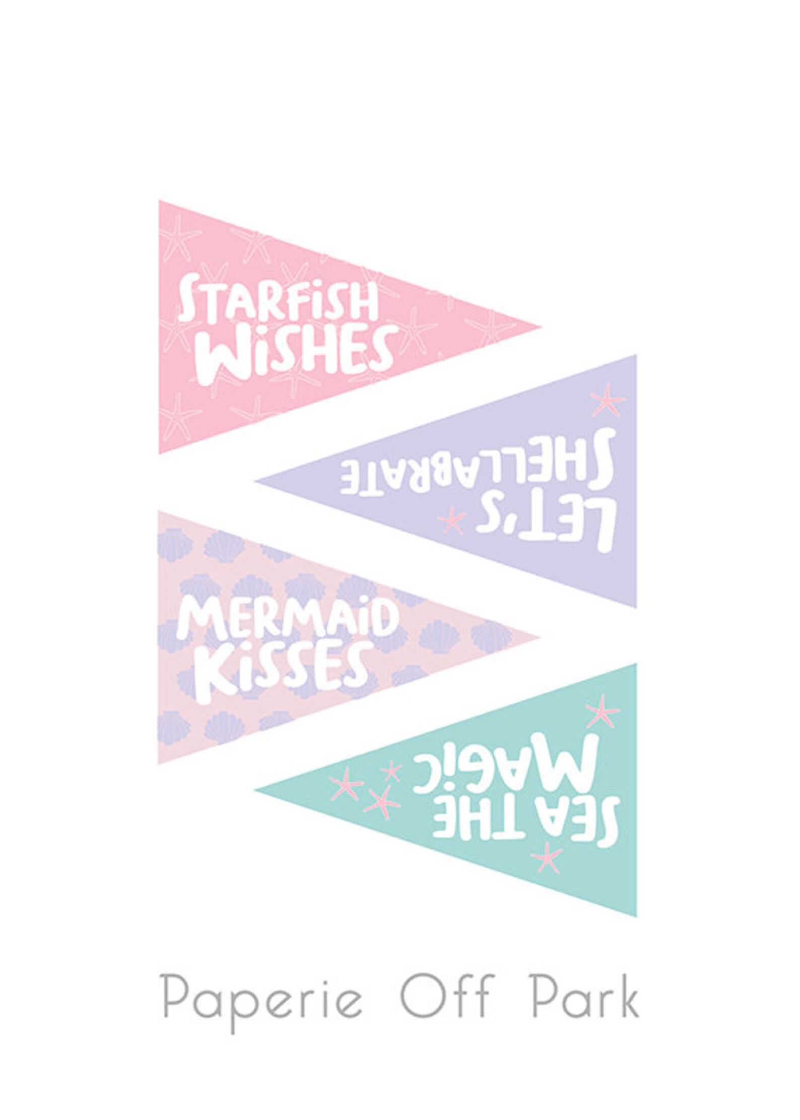 Printable Mermaid Pennants - Mermazing - Mermaid Birthday Party, Let's ...