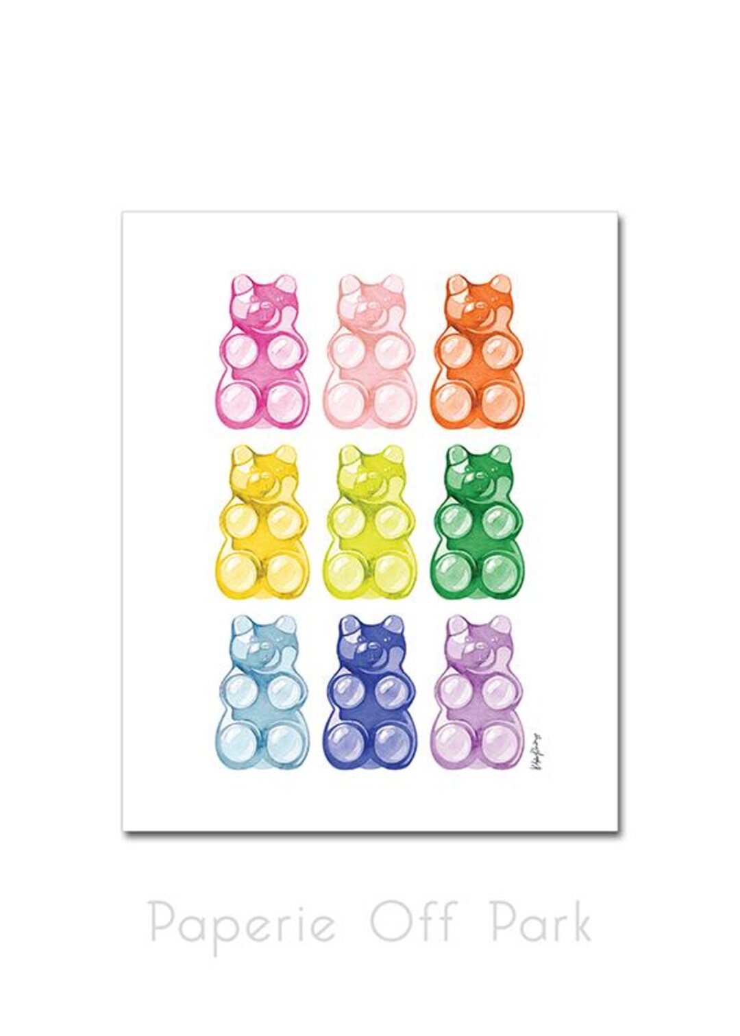 Gummy Bear Art Print - Rainbow Gummy Bears, Colorful, Gummi Bears, Wall ...