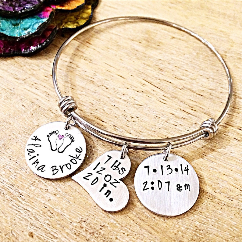 Personalized Baby Birth Stats New Baby Jewelry First Mothers | Etsy Personalized Baby Birth Stats New Baby Jewelry First Mothers | Etsy