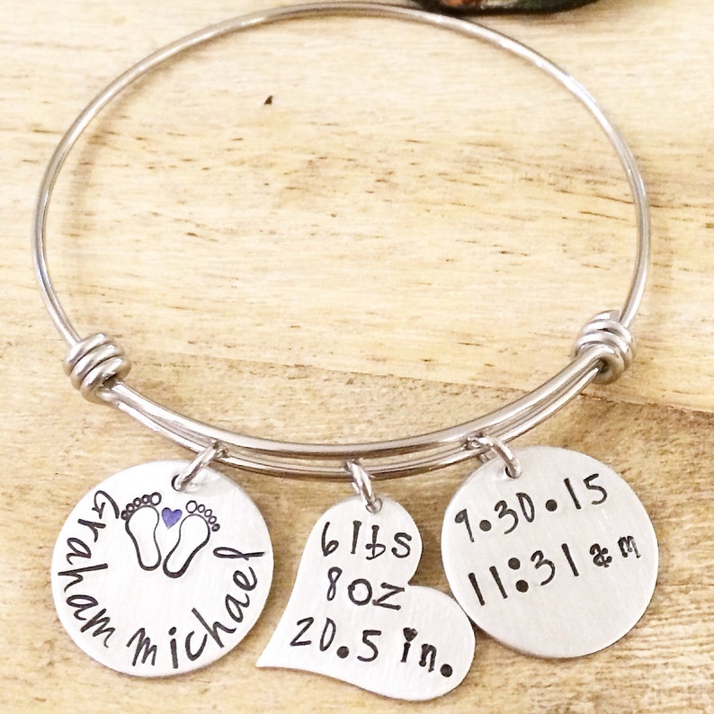 Personalized Baby Birth Stats New Baby Jewelry First Mothers | Etsy Personalized Baby Birth Stats New Baby Jewelry First Mothers | Etsy