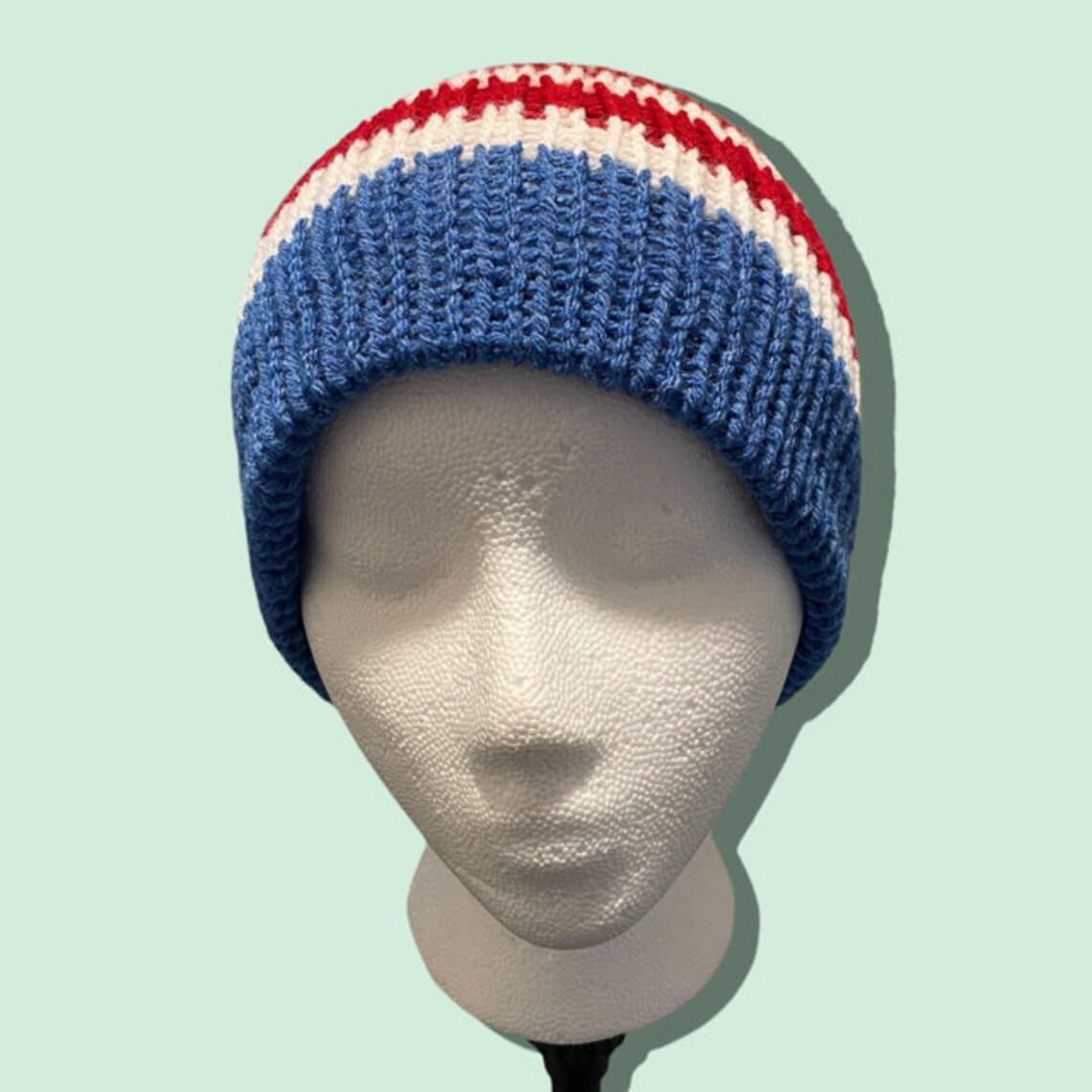 July Fourth Hat Beanie Red White and Blue Hat 4th of - Etsy