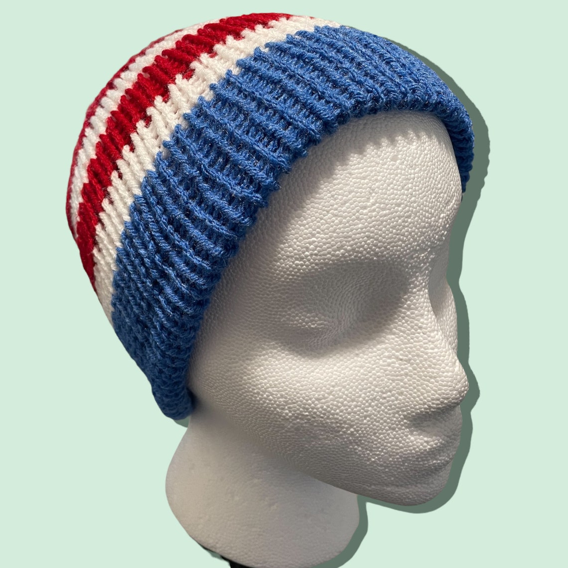 July Fourth Hat Beanie Red White and Blue Hat 4th of - Etsy