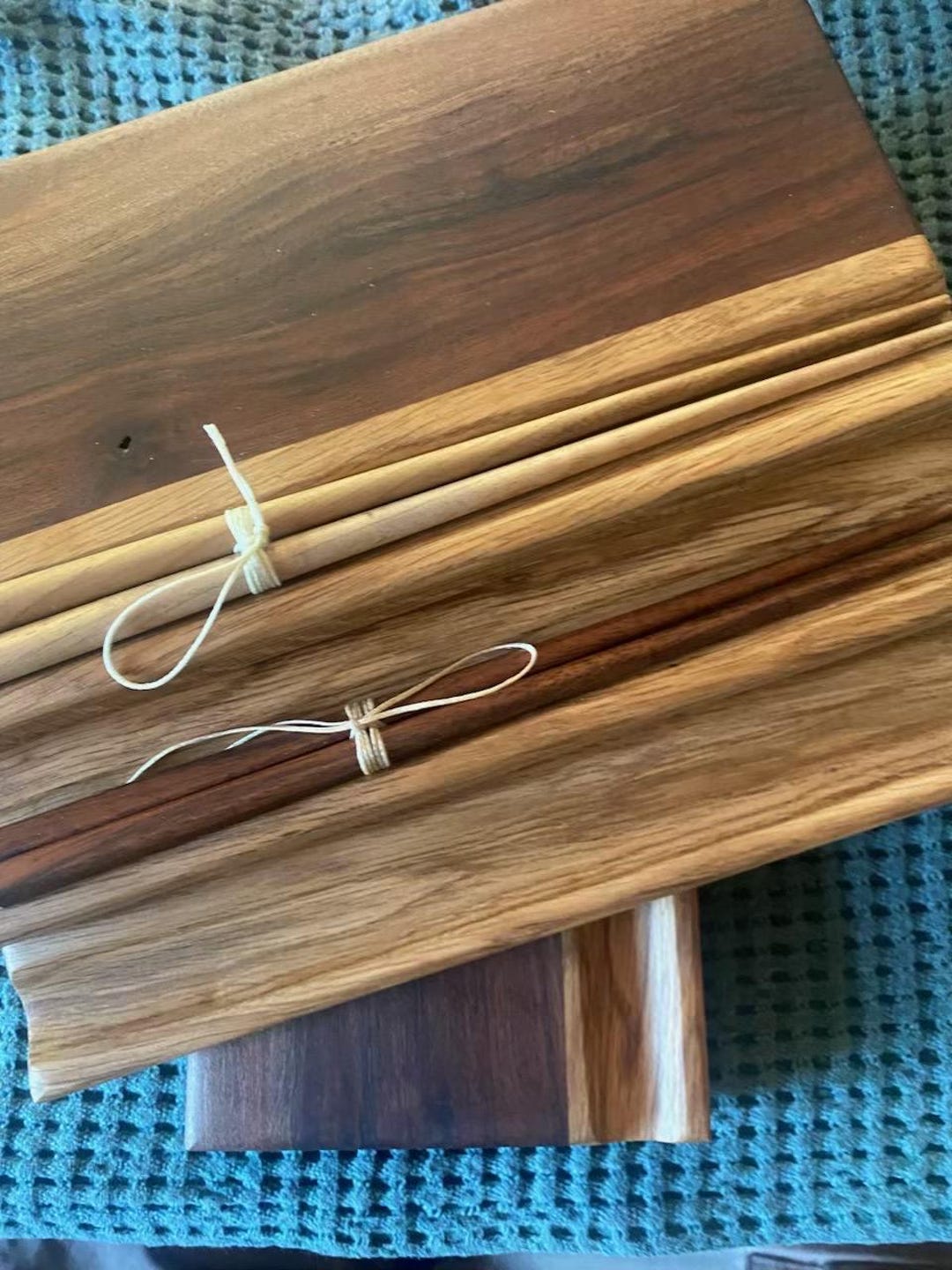 Sushi Board and Chopstick Set in Black Walnut and Oak - Etsy