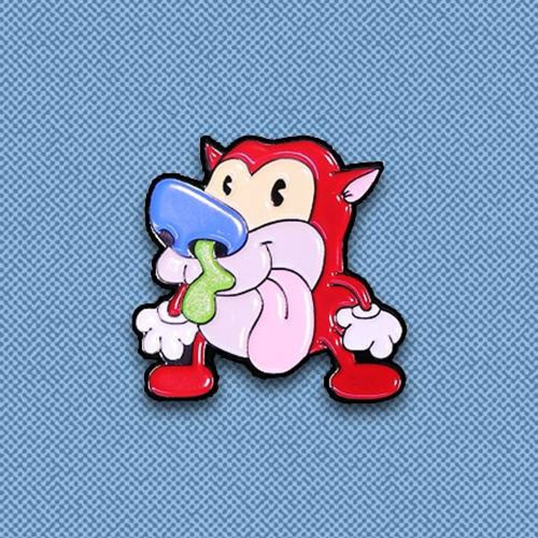 Stimpson J. Cat 1" Enamel Pin W/ Glow in the Dark Snot - Etsy