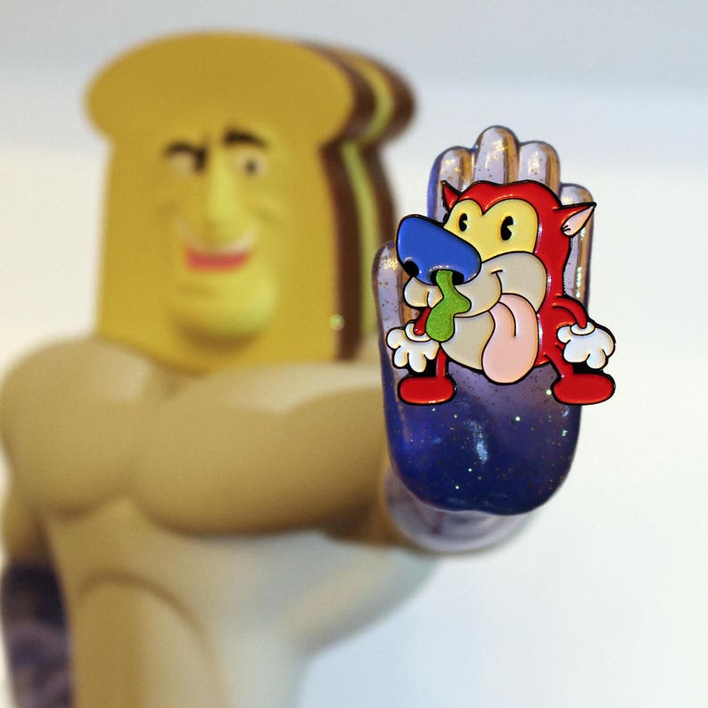 Stimpson J. Cat 1 Enamel Pin w/ Glow in the Dark Snot | Etsy