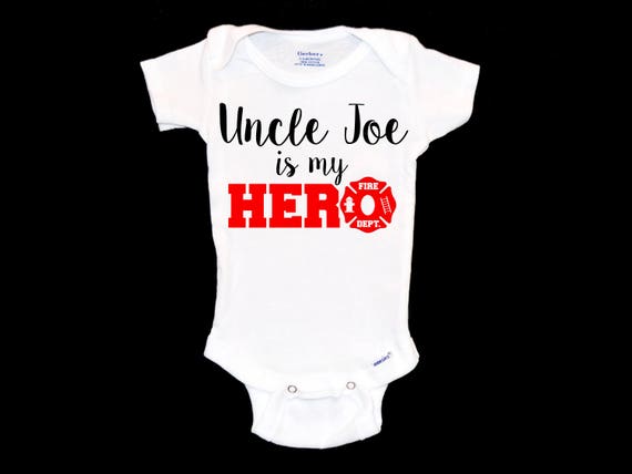 Uncle Fire Fighter Hero Onesie Firefighter Onsie Fireman | Etsy