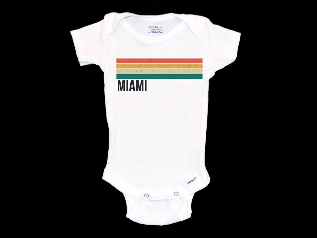 Miami Baby Onesie®. Florida Vintage Stripes Onsie®. Striped Minimalist ...