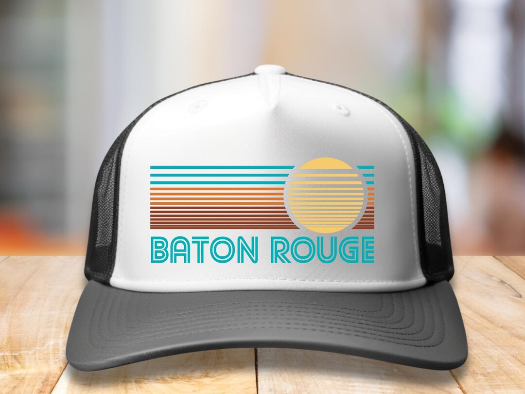 Baton Rouge Modern Hat. Retro Baseball Cap. Modern Sun Stripes Hats ...