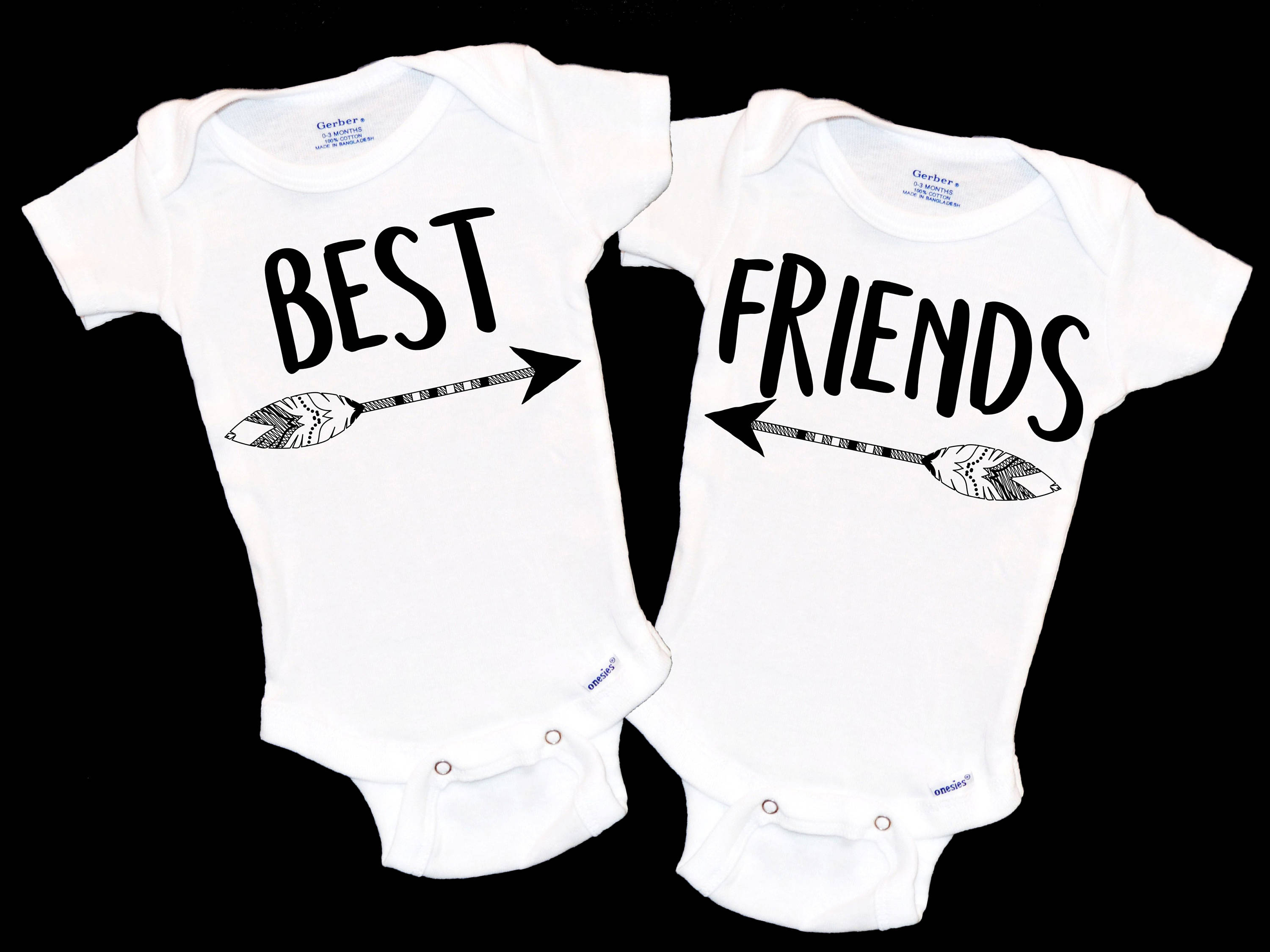 Best Friends Onesie®® Set. Feather Arrow. BFF Gerber Onesie®®s® Brand ...