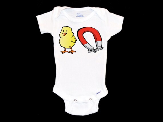 Funny Baby Onesie Chick Magnet Onsie Cute Infant Newborn | Etsy