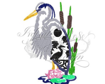 Heron Hand Embroidery Pattern, PDF Heron Embroidery Pattern ...