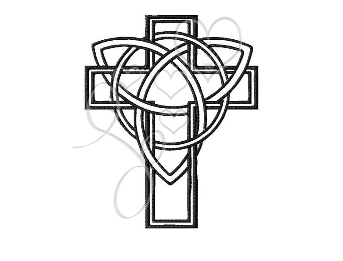 Celtic Cross Celtic Knot Trinity With Cross Embroidery Design - Etsy