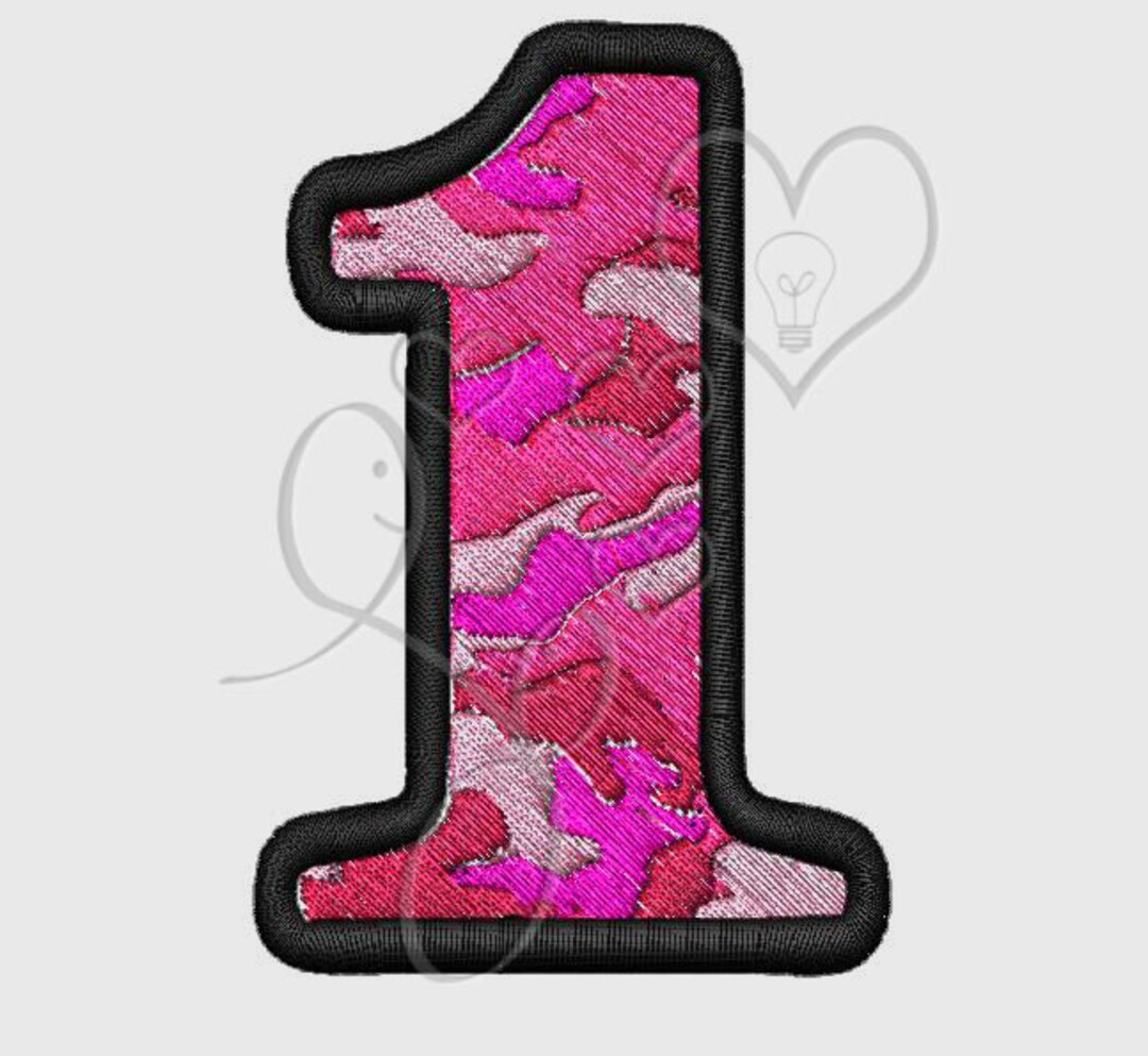 Pink Camo #1 Camouflage Number One Embroidery Download Machine ...