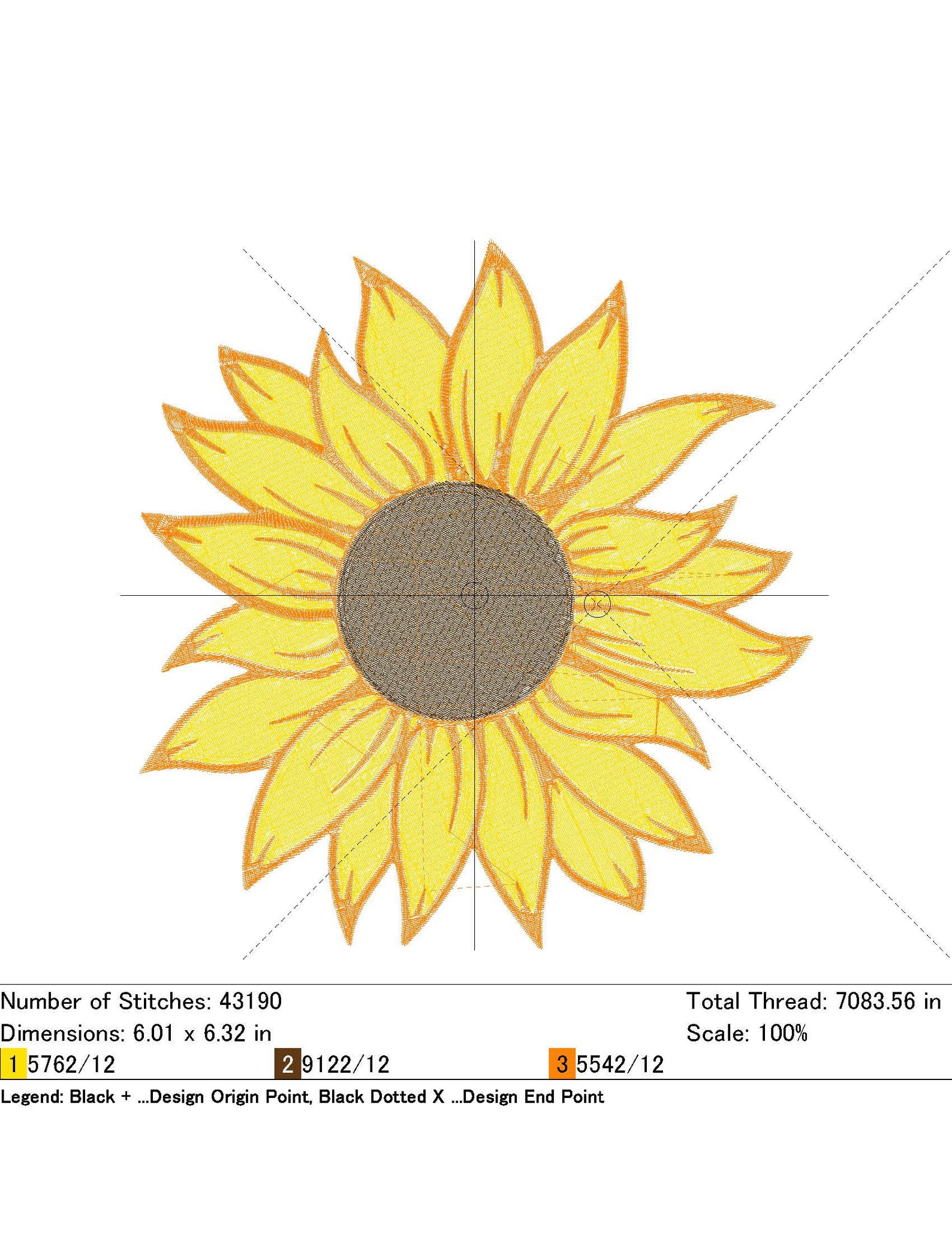 Sunflower Machine Embroidery Design - Etsy