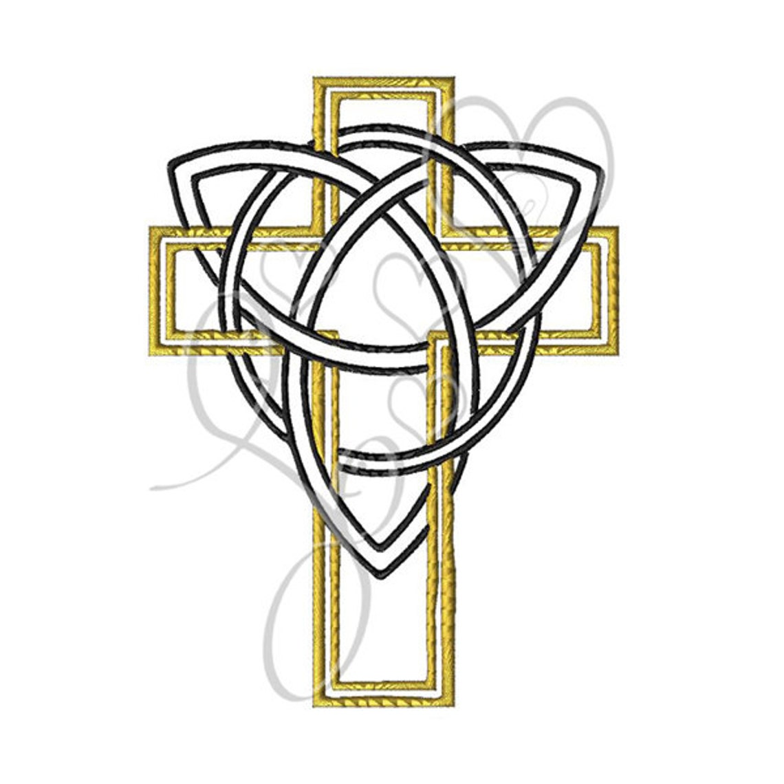 Celtic Cross Celtic Knot Trinity With Cross Embroidery Design | Etsy