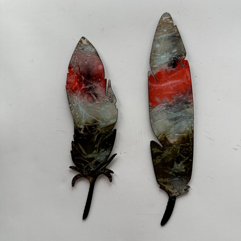 Metal Feathers - Etsy