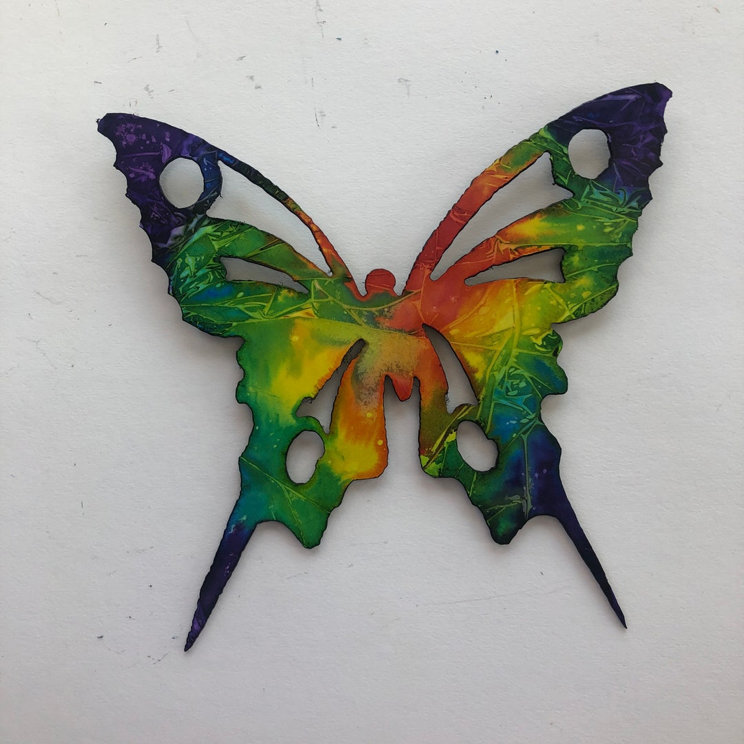 Hand Painted Metal Butterfly Wall Decor - Etsy