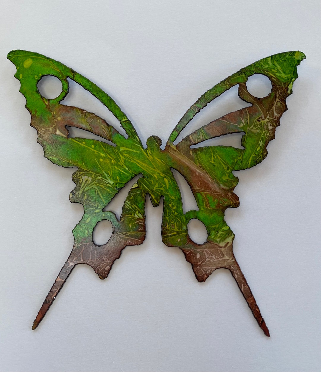 Hand Painted Metal Butterfly Wall Decor - Etsy