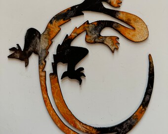 Giant Day Gecko Metal Wall Art, Outdoor Lizard Sculpture, Garden Lizard ...