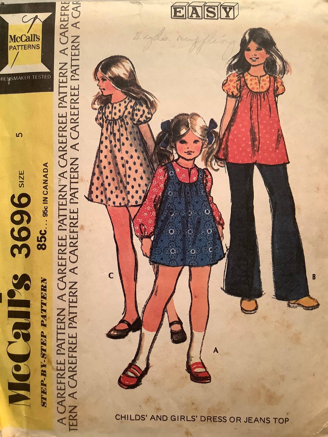 Mccalls Girls Dress Pattern - Etsy
