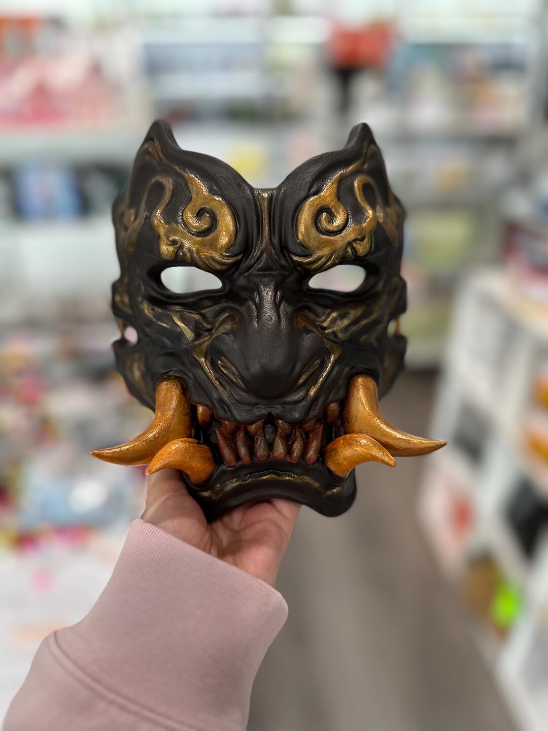 Hand Painted 3D Printed Oni Demon Mask - Etsy