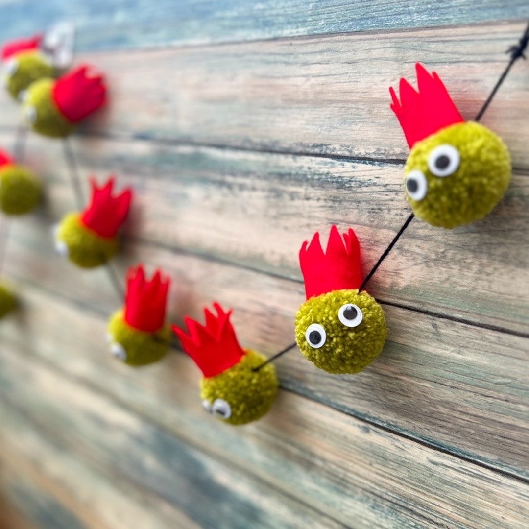 Christmas Pom Pom Funny sprouts Garland Cute Fun Quirky - Etsy