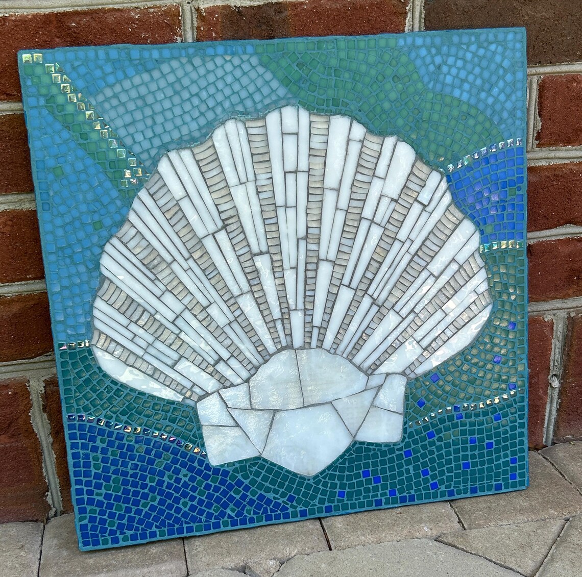 Mosaic Shell (on Outdoor Safe Backer Board) - 18" - Etsy